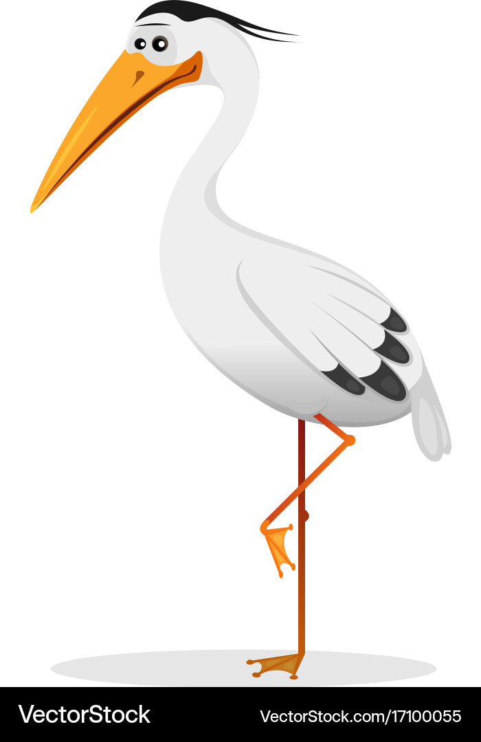 Cartoon heron bird Royalty Free Vector Image - VectorStock