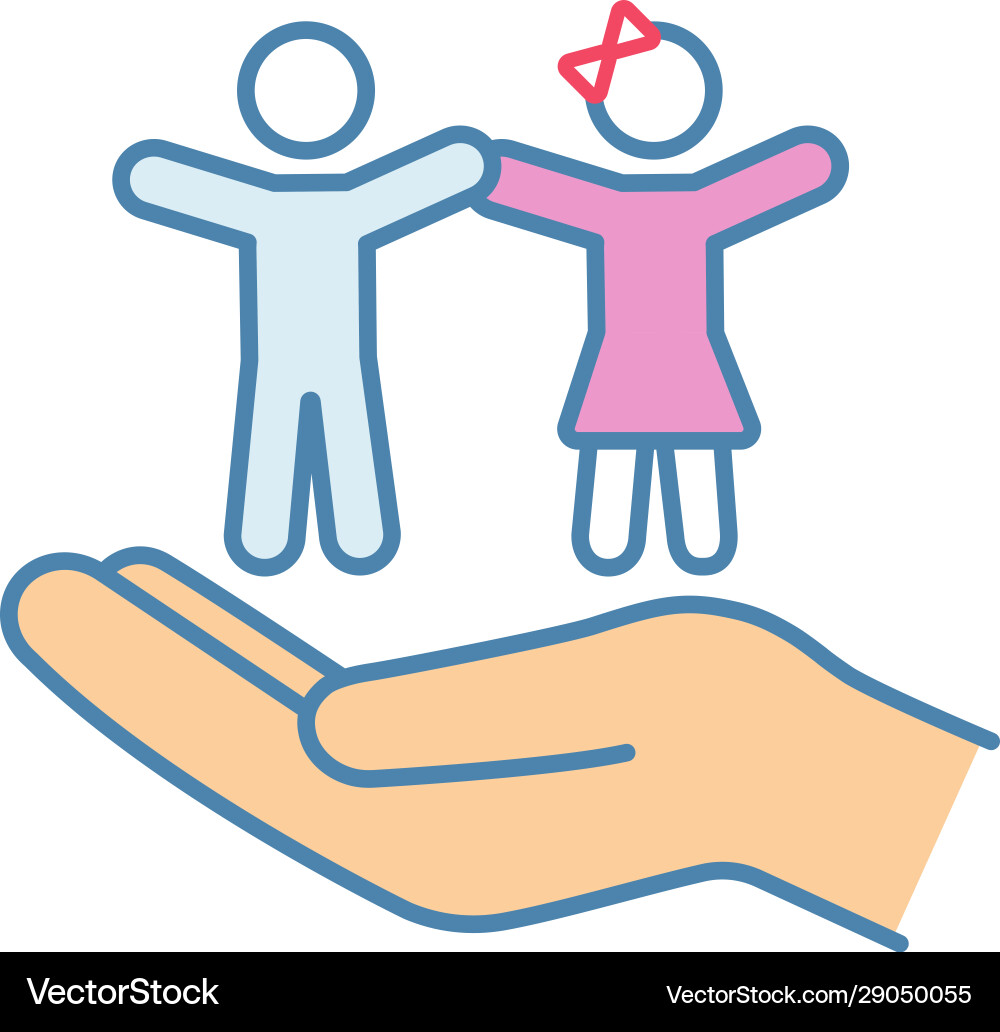 Children rights color icon Royalty Free Vector Image