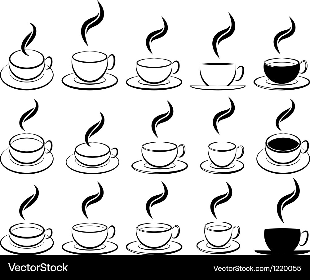 Coffee Cup Set Royalty Free Vector Image - VectorStock