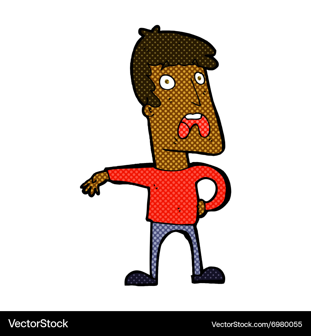 Comic cartoon complaining man Royalty Free Vector Image