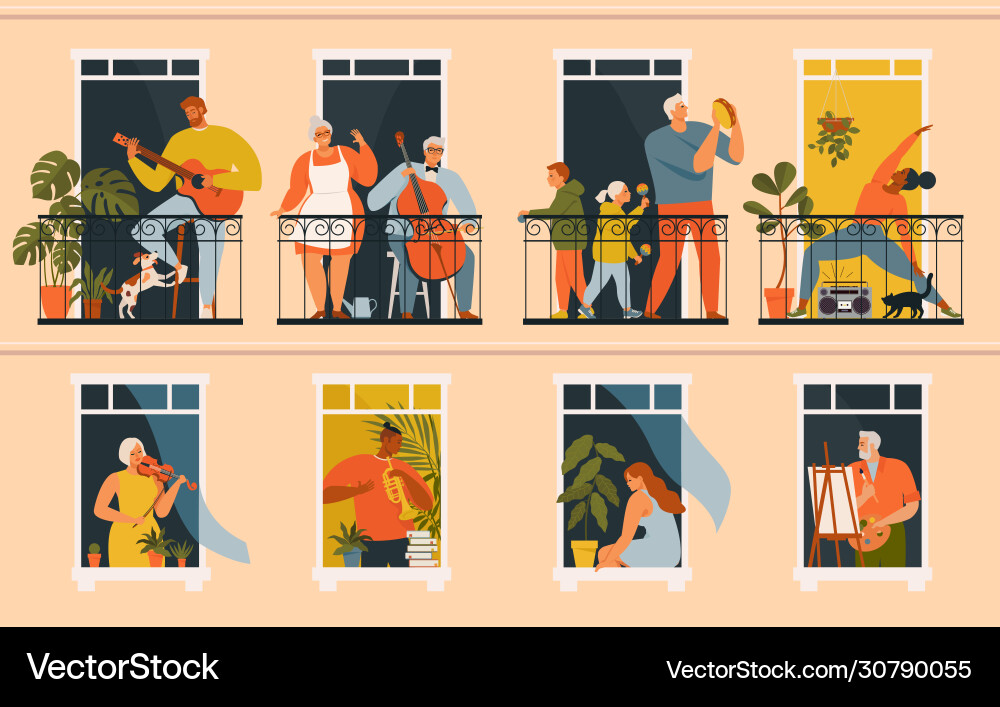 Concept social isolation during Royalty Free Vector Image
