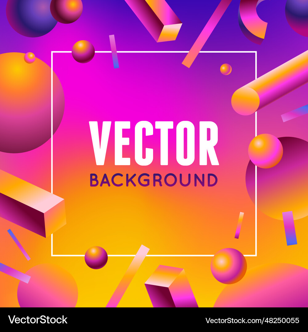 Design template and in 80s style bright Royalty Free Vector