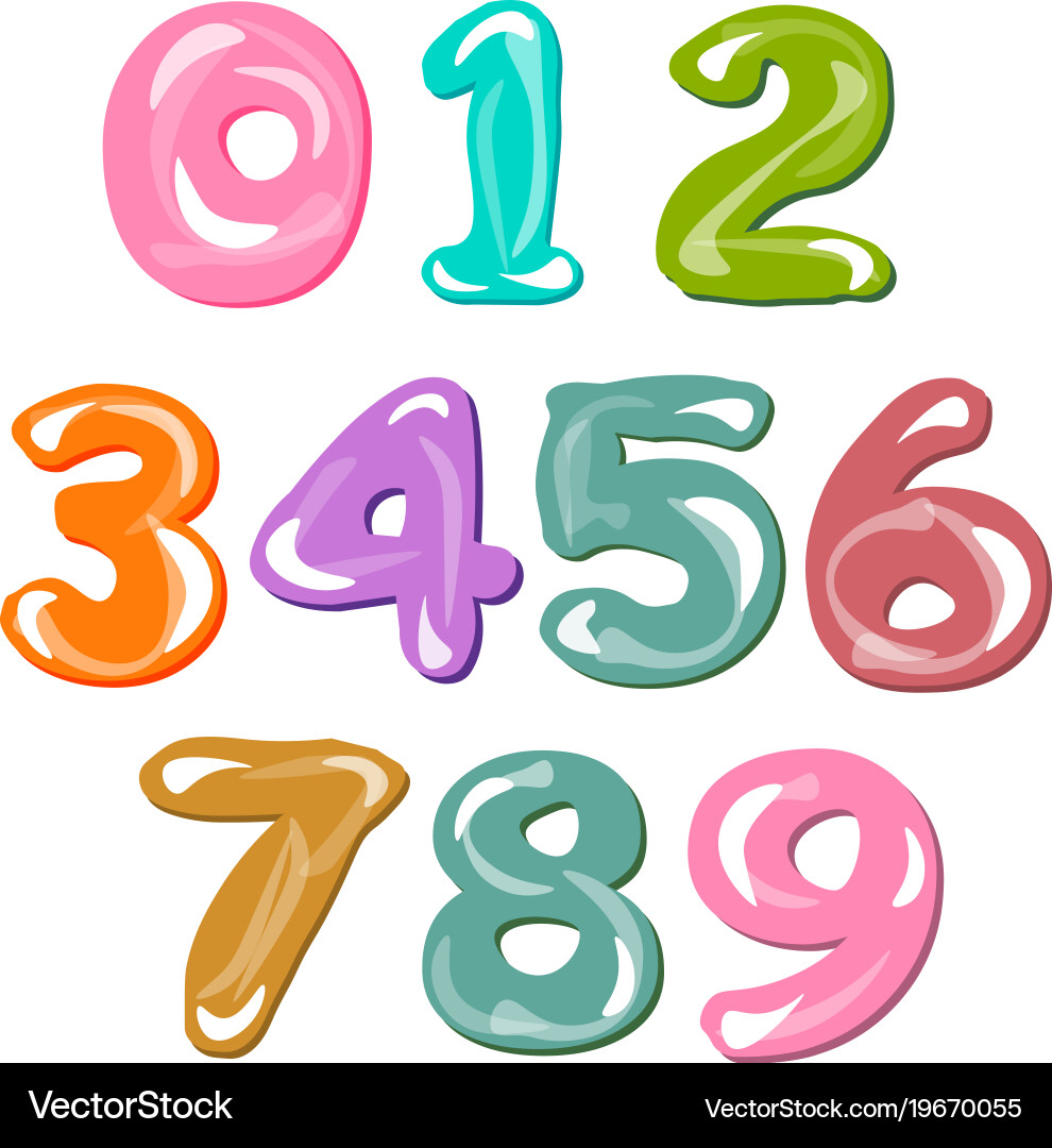 Different number set Royalty Free Vector Image
