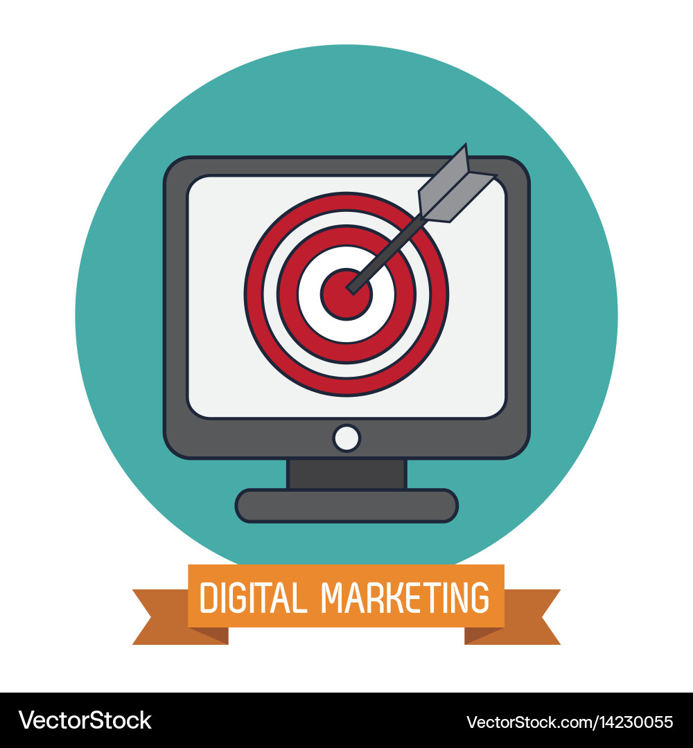 Digital marketing online target objetive Vector Image