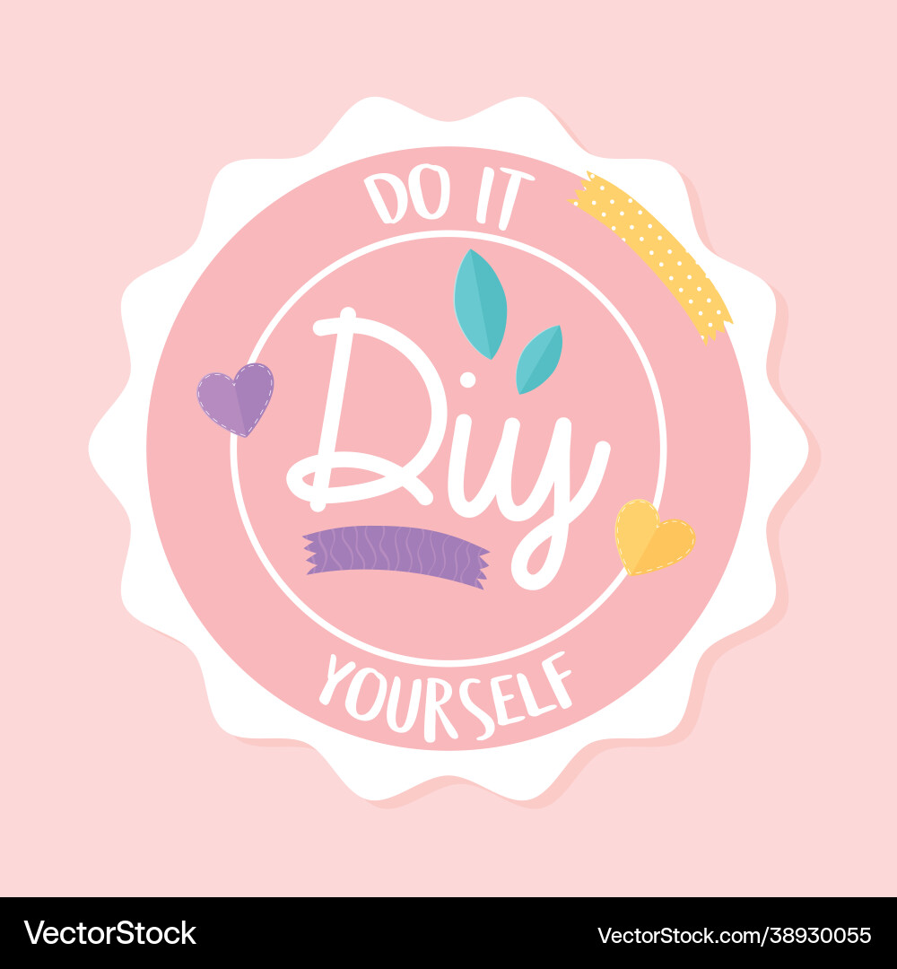 Diy do it yourself badge Royalty Free Vector Image