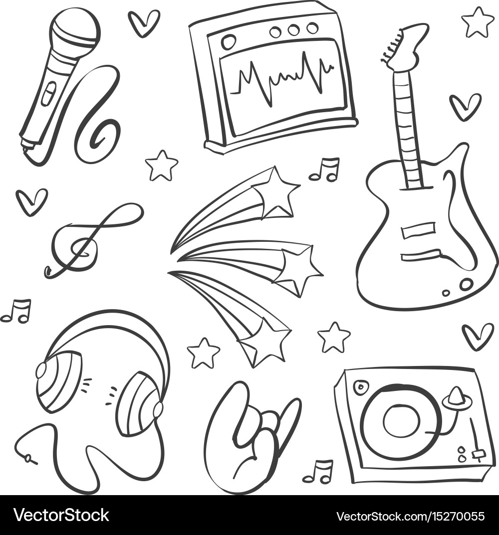 Doodle of music art Royalty Free Vector Image - VectorStock