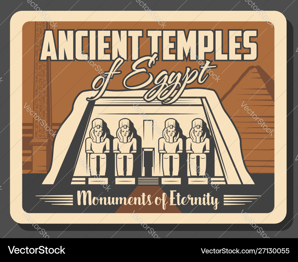 Egypt ancient temples travel tours Royalty Free Vector Image