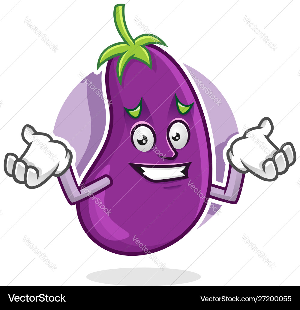 Feeling sorry eggplant mascot character Royalty Free Vector