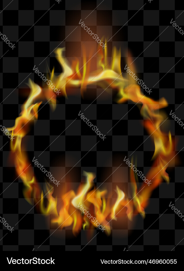 Fire circle ring of round frame Royalty Free Vector Image