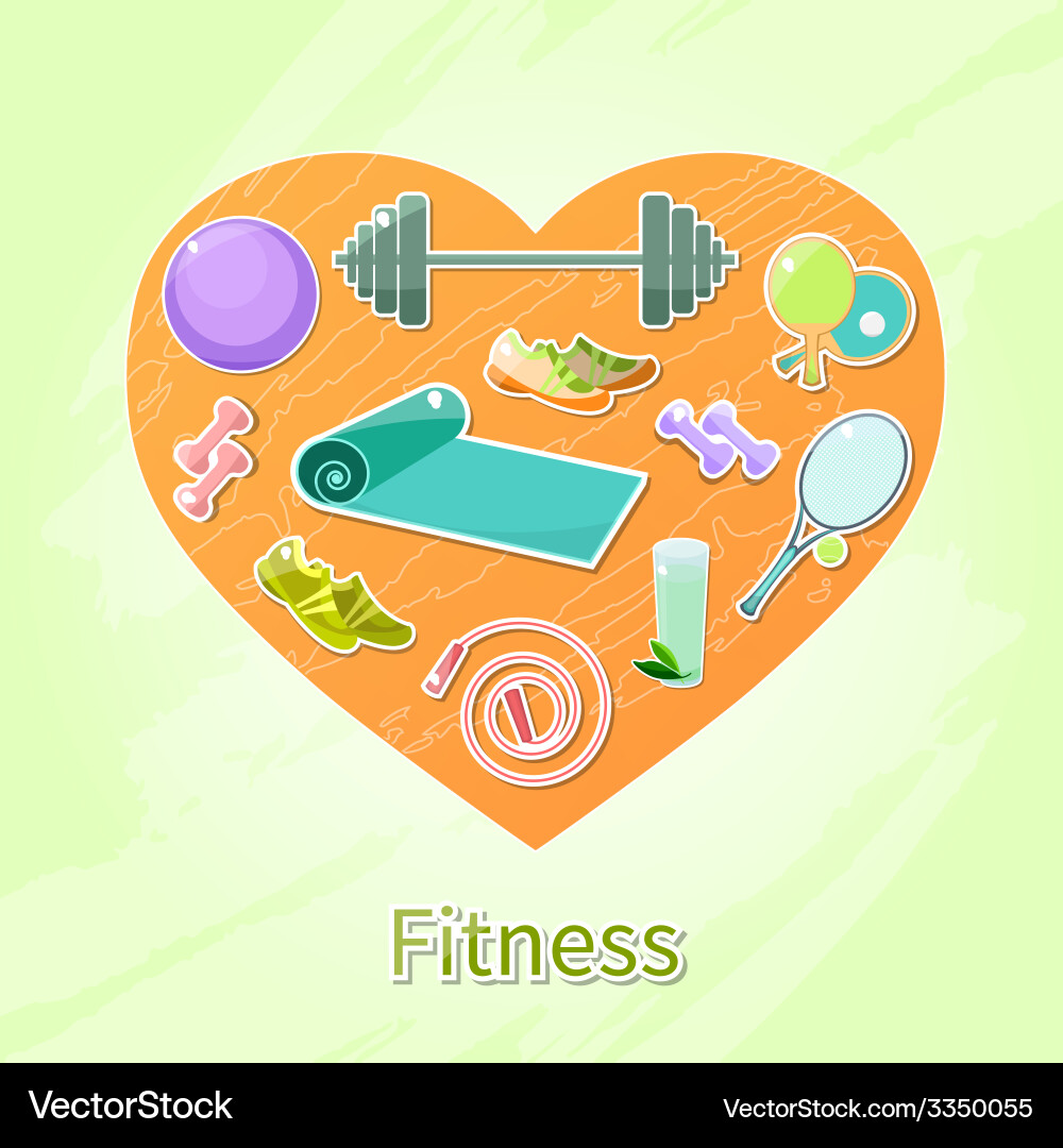Fitness heart Royalty Free Vector Image - VectorStock