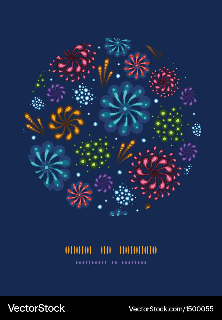 Holiday fireworks circle decor pattern background Vector Image