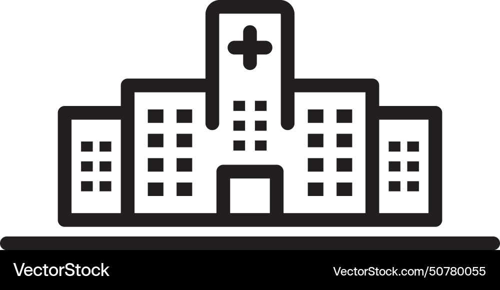 Hospital icon line design template isolated Vector Image