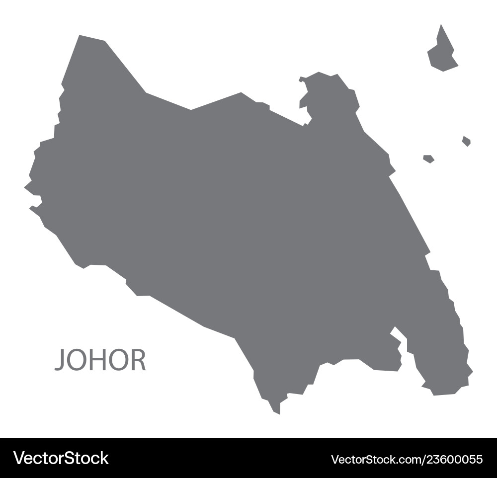 Johor malaysia map grey Royalty Free Vector Image
