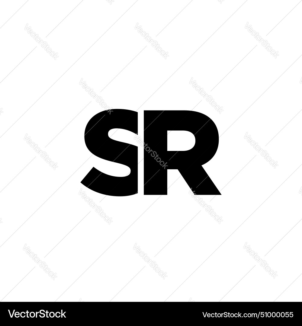 Letter s and r sr logo design template minimal Vector Image