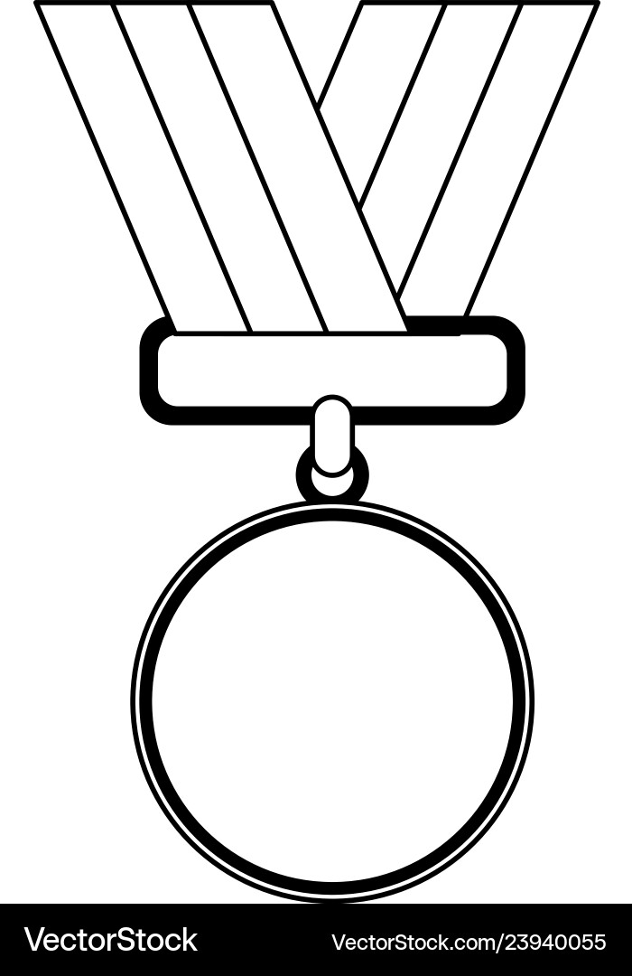 Medal Award leer Symbol schwarz und weiß Vektorbild