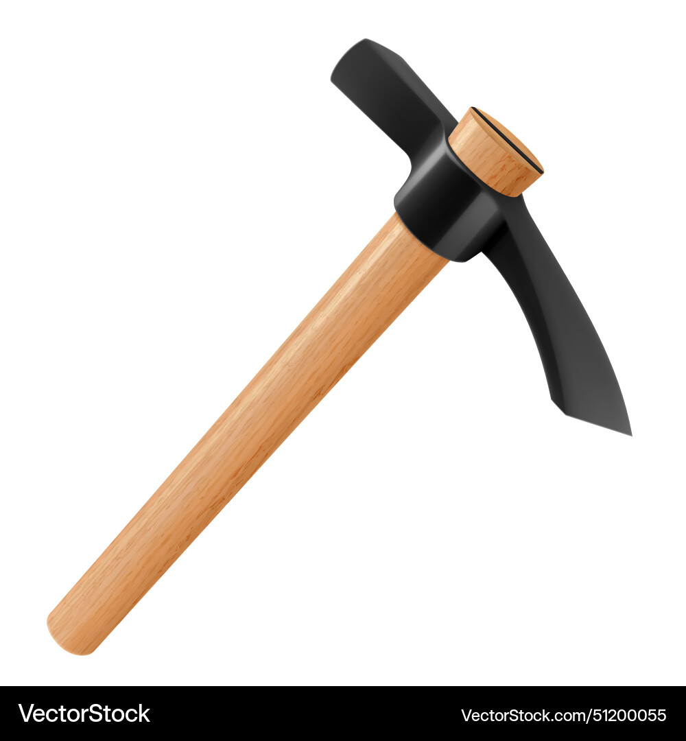 Pickaxe hammer isolated on white background rock Vector Image