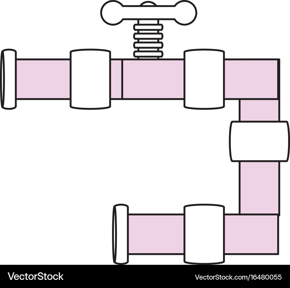 Pipe plumbing symbol Royalty Free Vector Image
