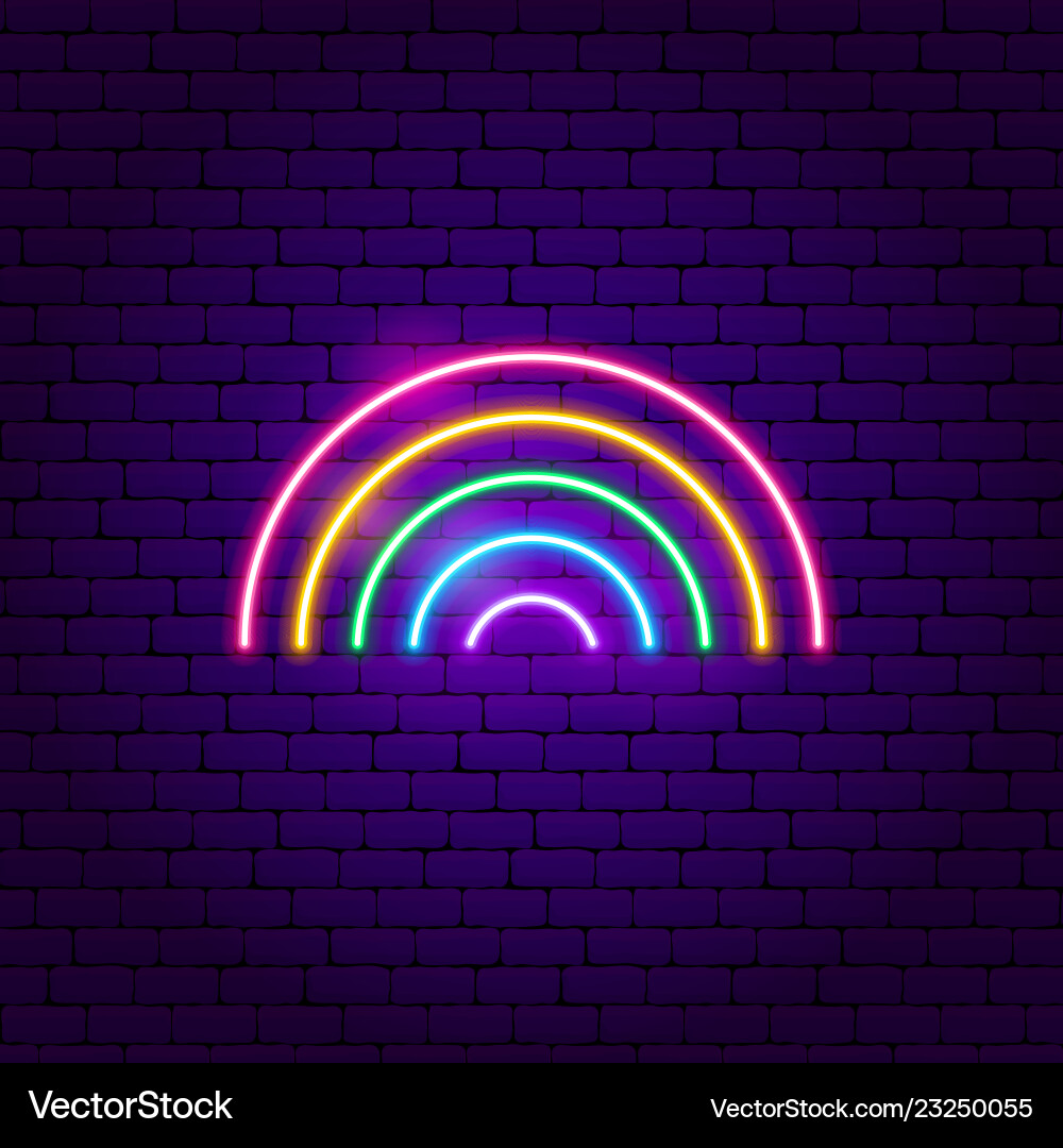 Rainbow neon sign Royalty Free Vector Image - VectorStock