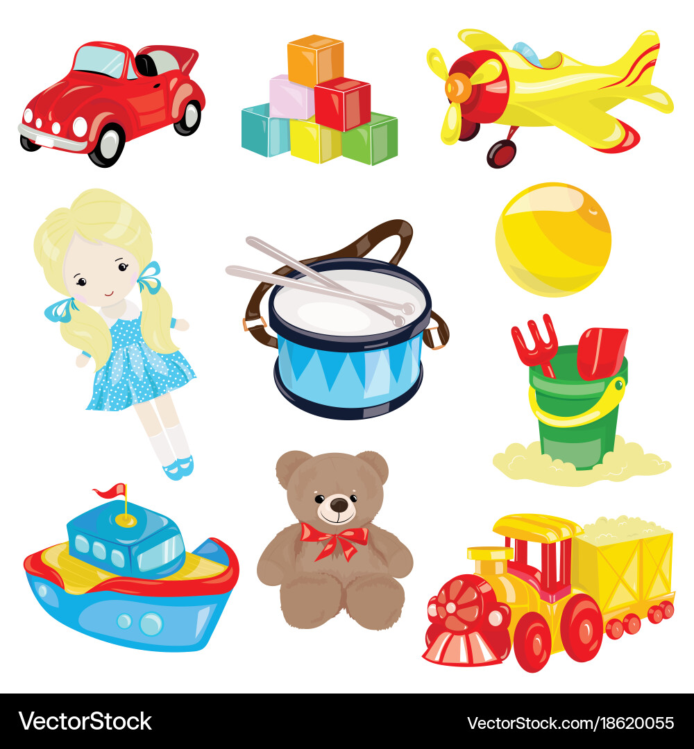 Set toys for children Royalty Free Vector Image