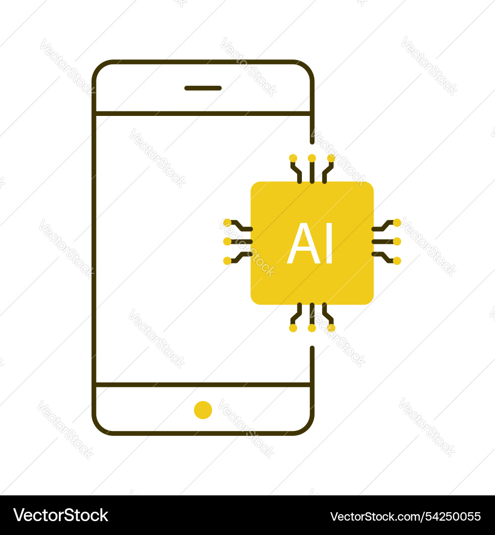 Smartphone innovation with ai integration icon Vector Image