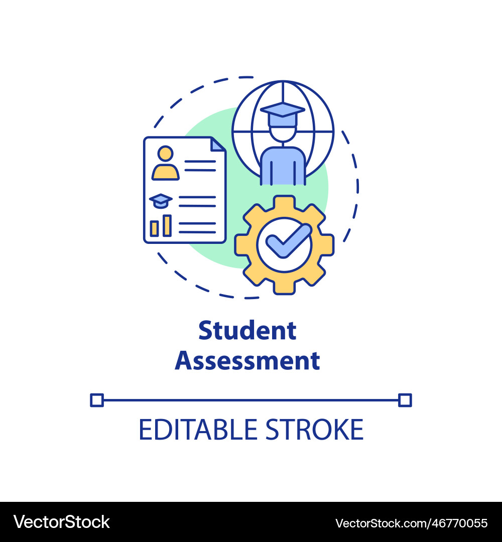Student assessment concept icon Royalty Free Vector Image