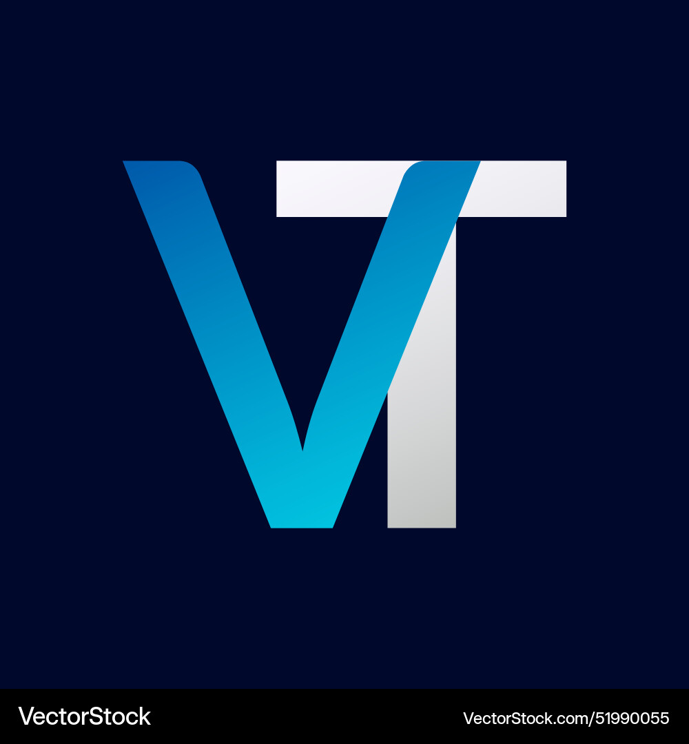 Vt letter logo template design Royalty Free Vector Image