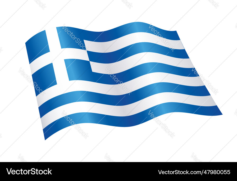 Waving Greek Flag Royalty Free Vector Image - VectorStock