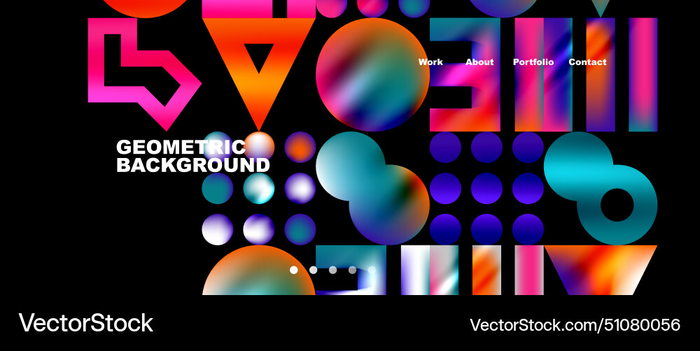 A geometric background with colorful letters Vector Image