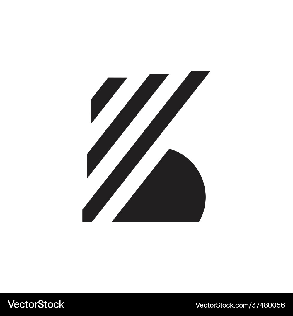 Abstract letter kb stripes geometric logo Vector Image