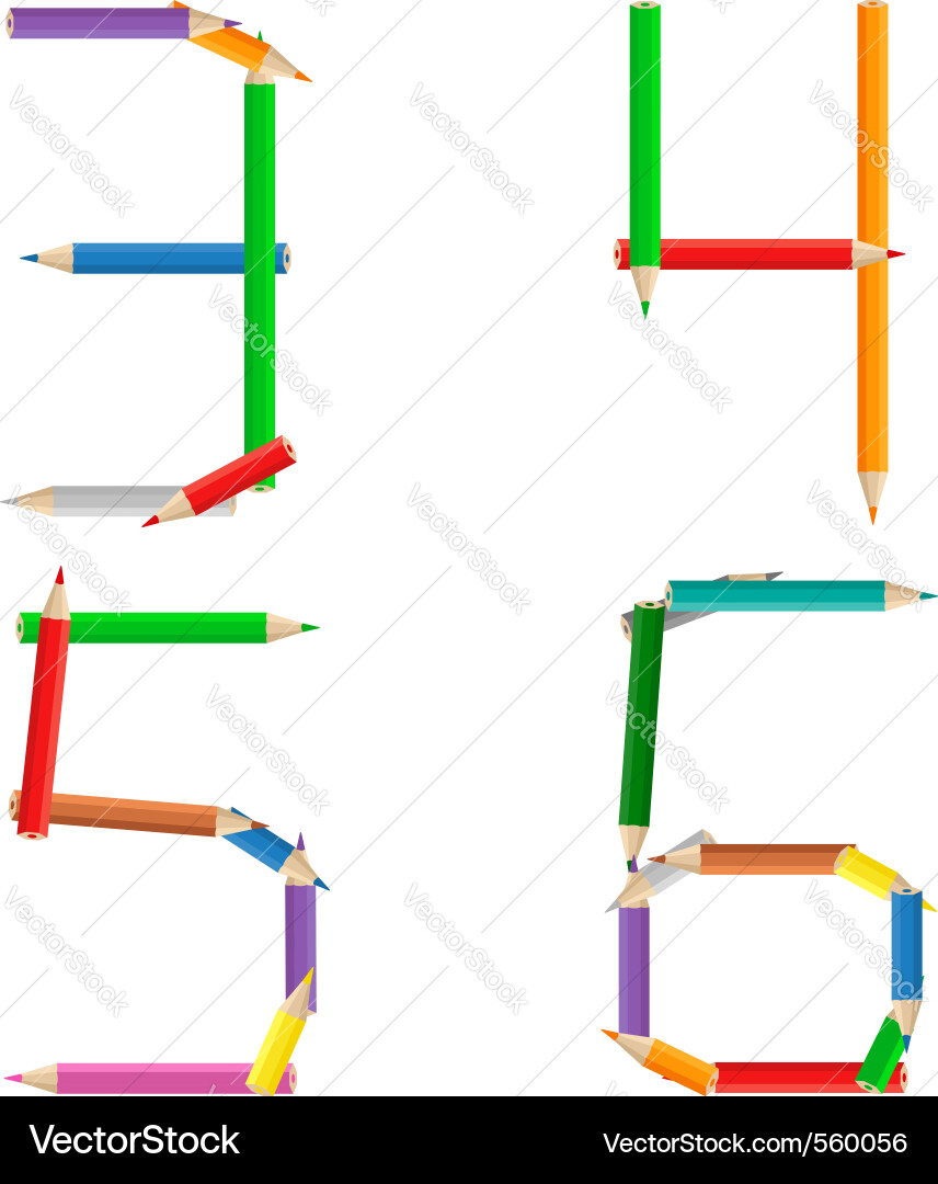 Colorful Pencil Alphabet Letters Royalty Free Vector Image