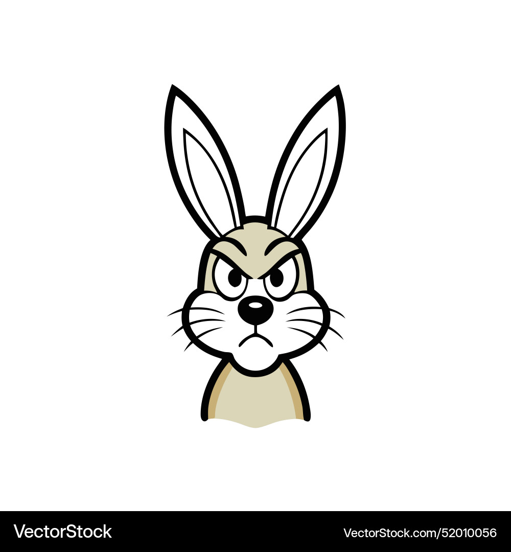Eastern cottontail rabbit angry icon Royalty Free Vector