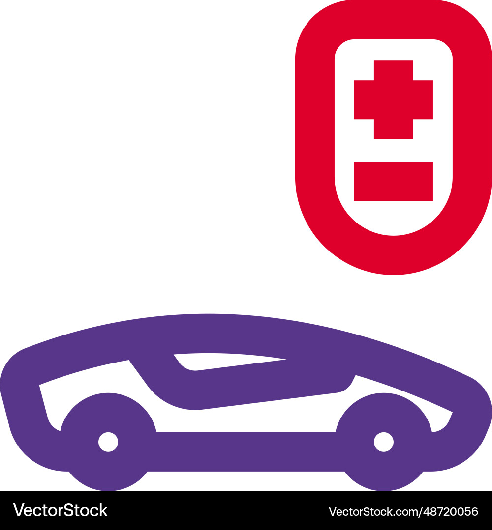 Ev car with volume isolated on white background Vector Image