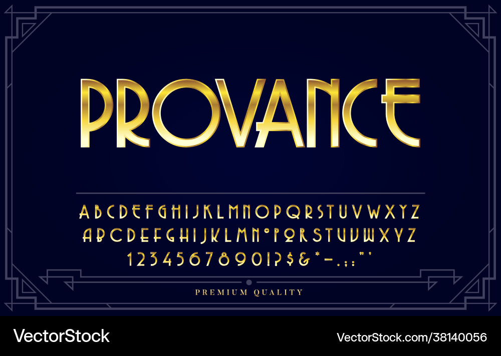 Gold Metallic Font Collection Royalty Free Vector Image