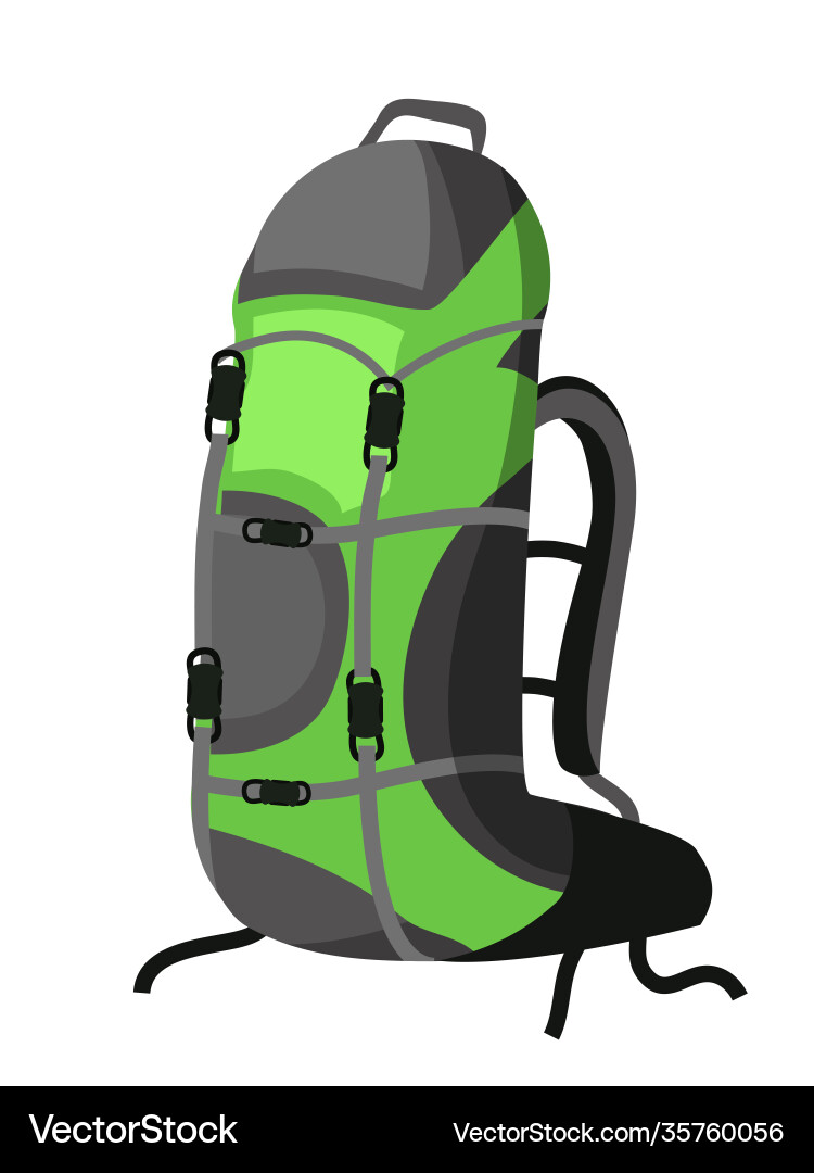 Green Hiking Backpack Royalty Free Vector Image