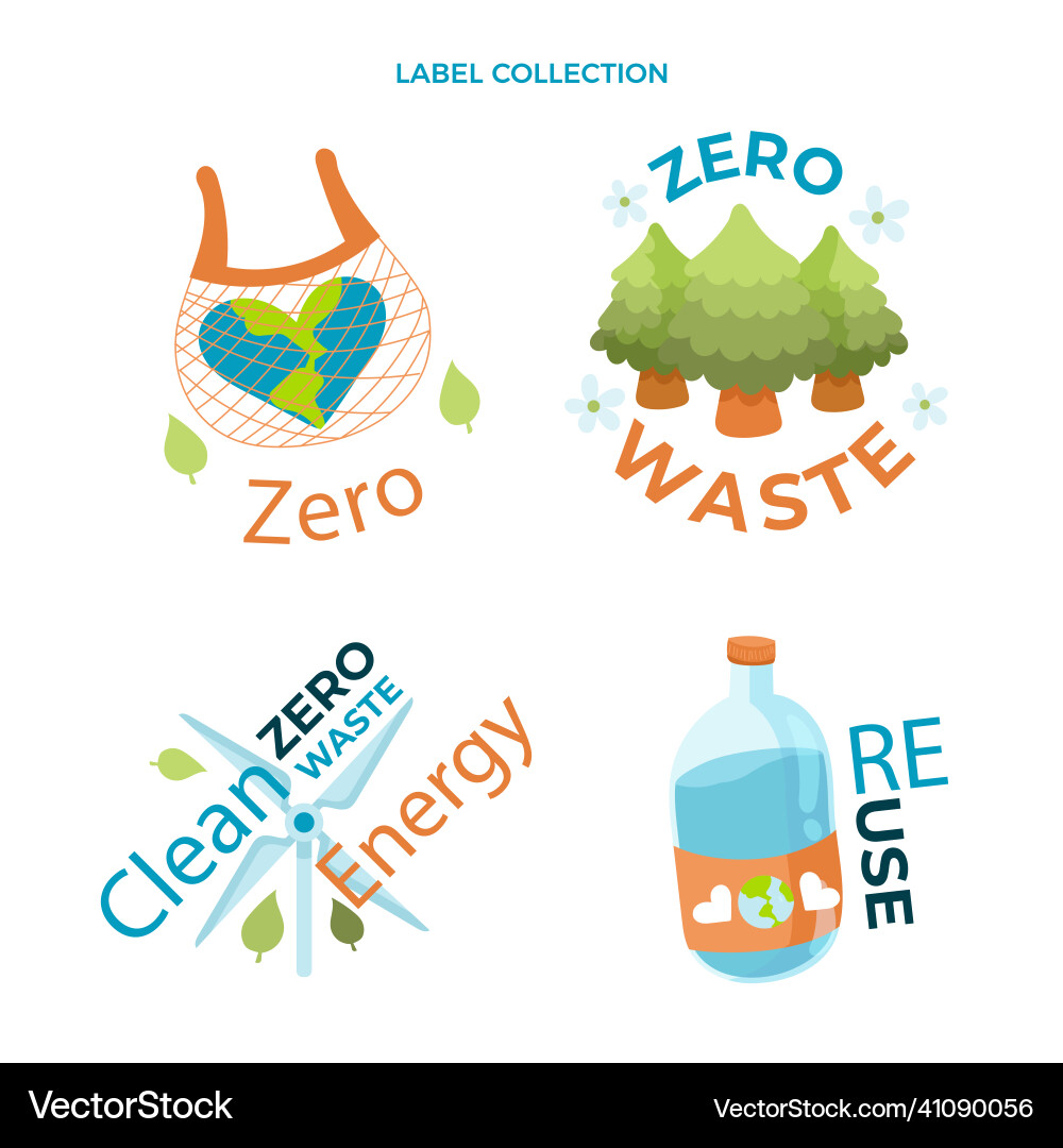 Hand drawn flat design eco friendly labels Vector Image