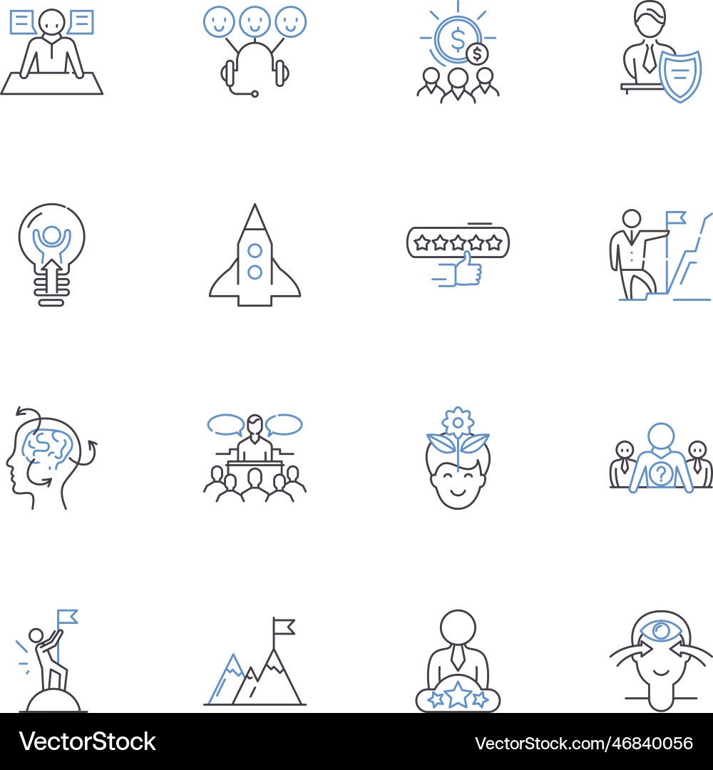 Influence line icons collection persuasion Vector Image