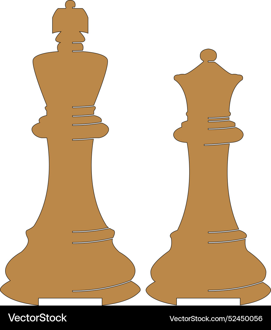 King chess piece and queen chess piece Royalty Free Vector