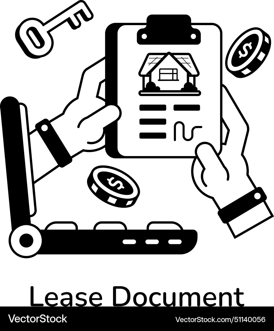 Lease document Royalty Free Vector Image - VectorStock