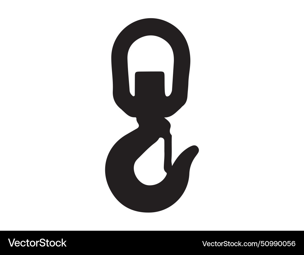 Lifting hook silhouette art Royalty Free Vector Image