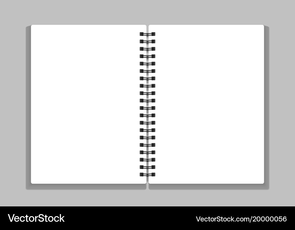 Open Spiral Notebook Royalty Free Vector Image