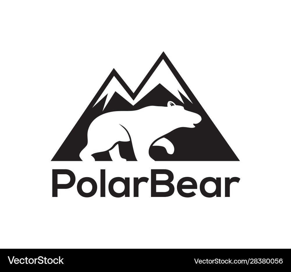 Polar bear sign logo Royalty Free Vector Image