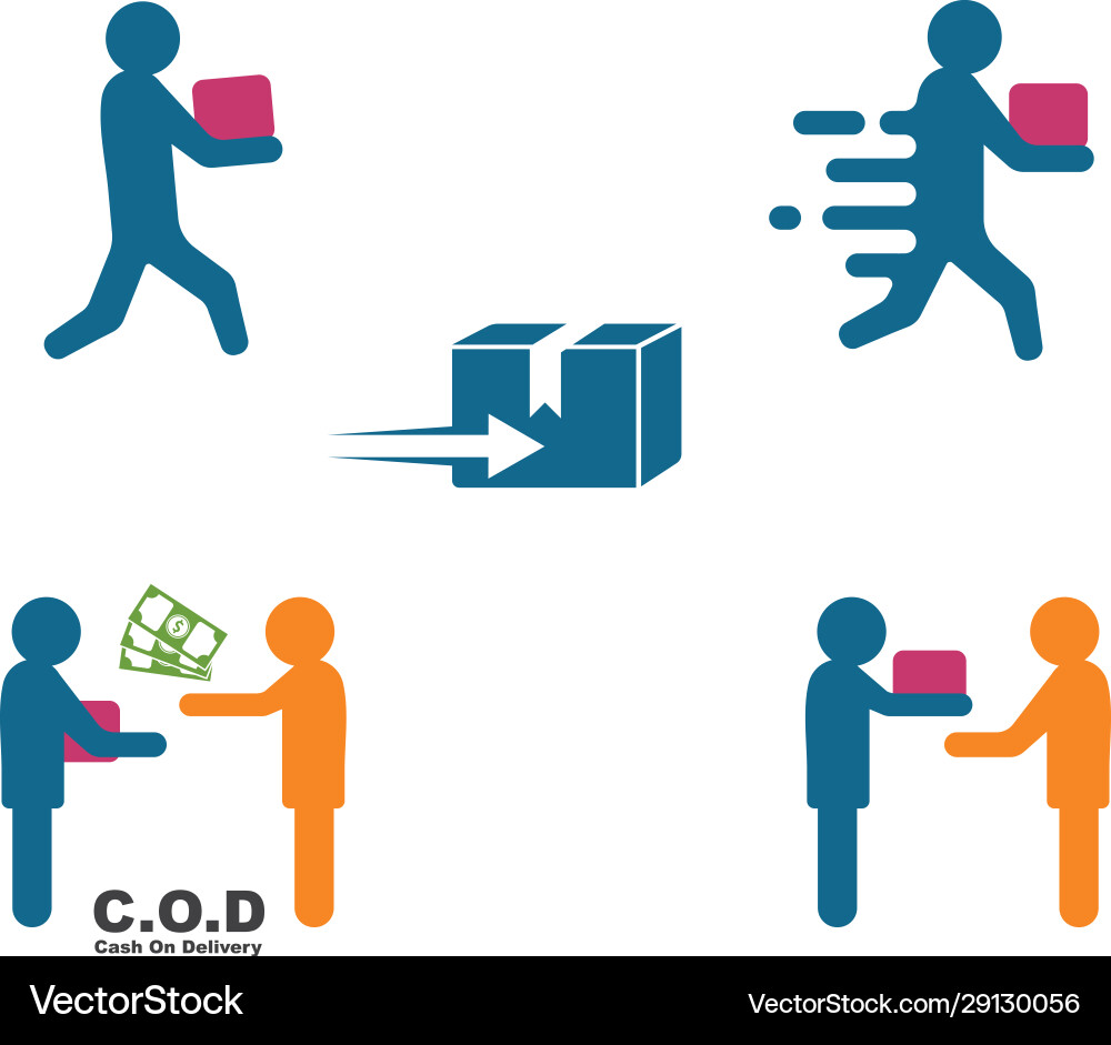 Postman delivery box icon Royalty Free Vector Image