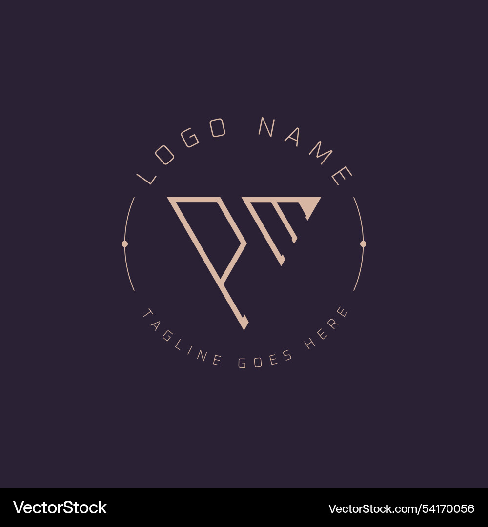 Professional pm logo modern minimal letter Vector Image
