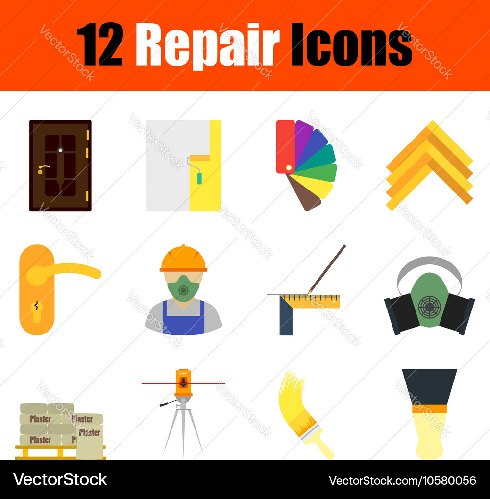 Reparatur Icon Set Lizenzfreies Vektorbild - VectorStock