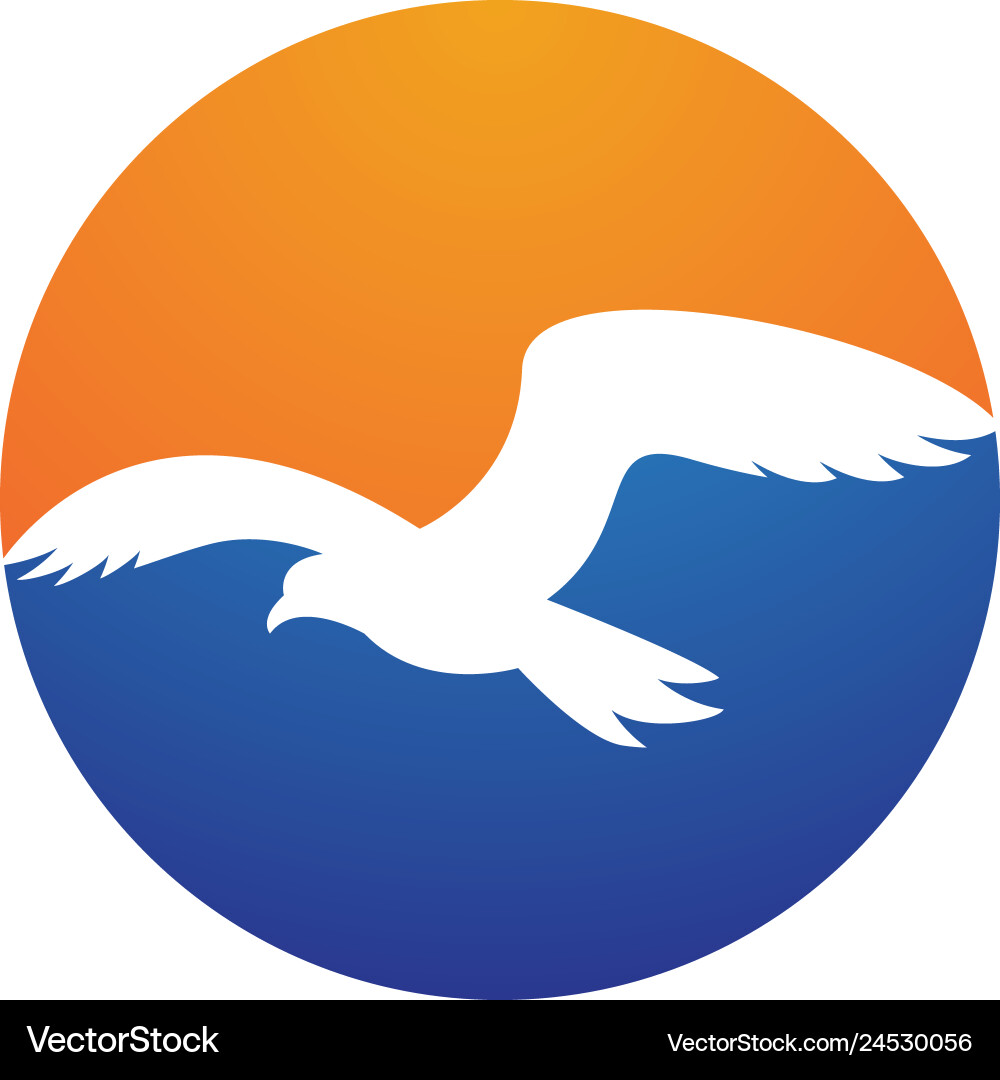 Seagull logo template Royalty Free Vector Image