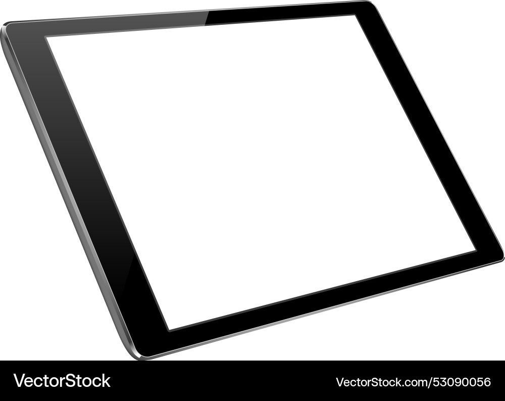 Tablet angle view realistic mobile device Vector Image
