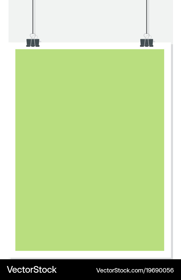 Vertical hanging paper with shadow on a grey Vector Image