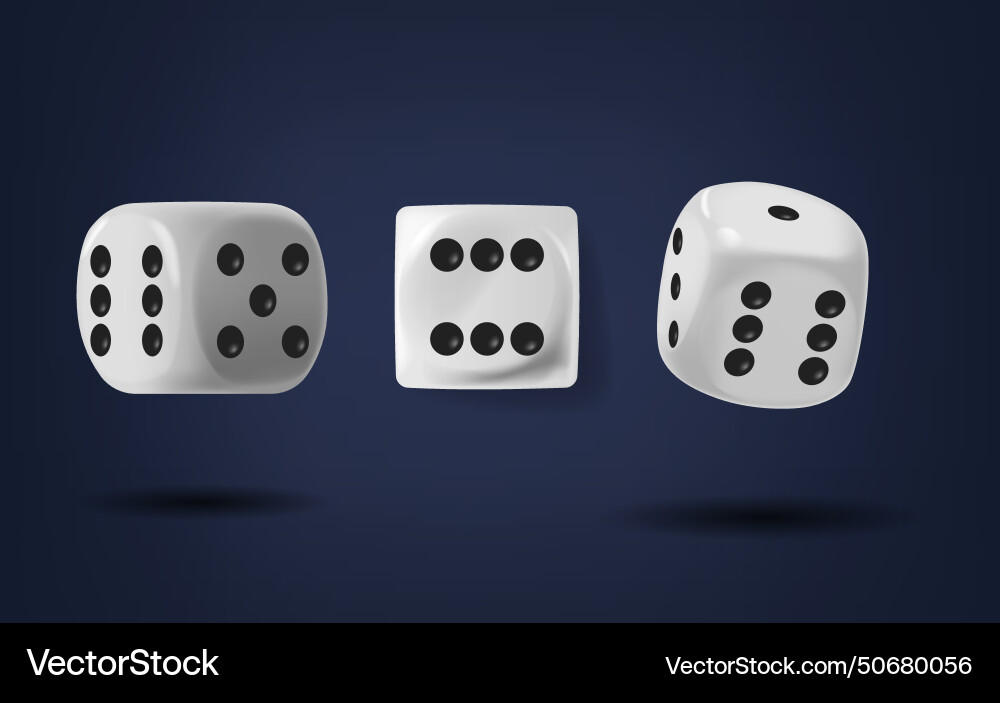 White dice cubes are small six-sided objects Vector Image