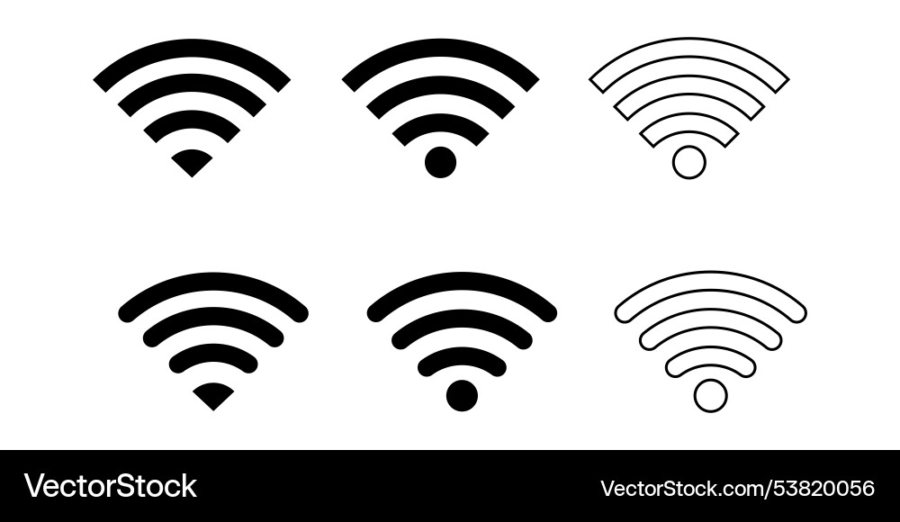 Wifi icon with line art Royalty Free Vector Image