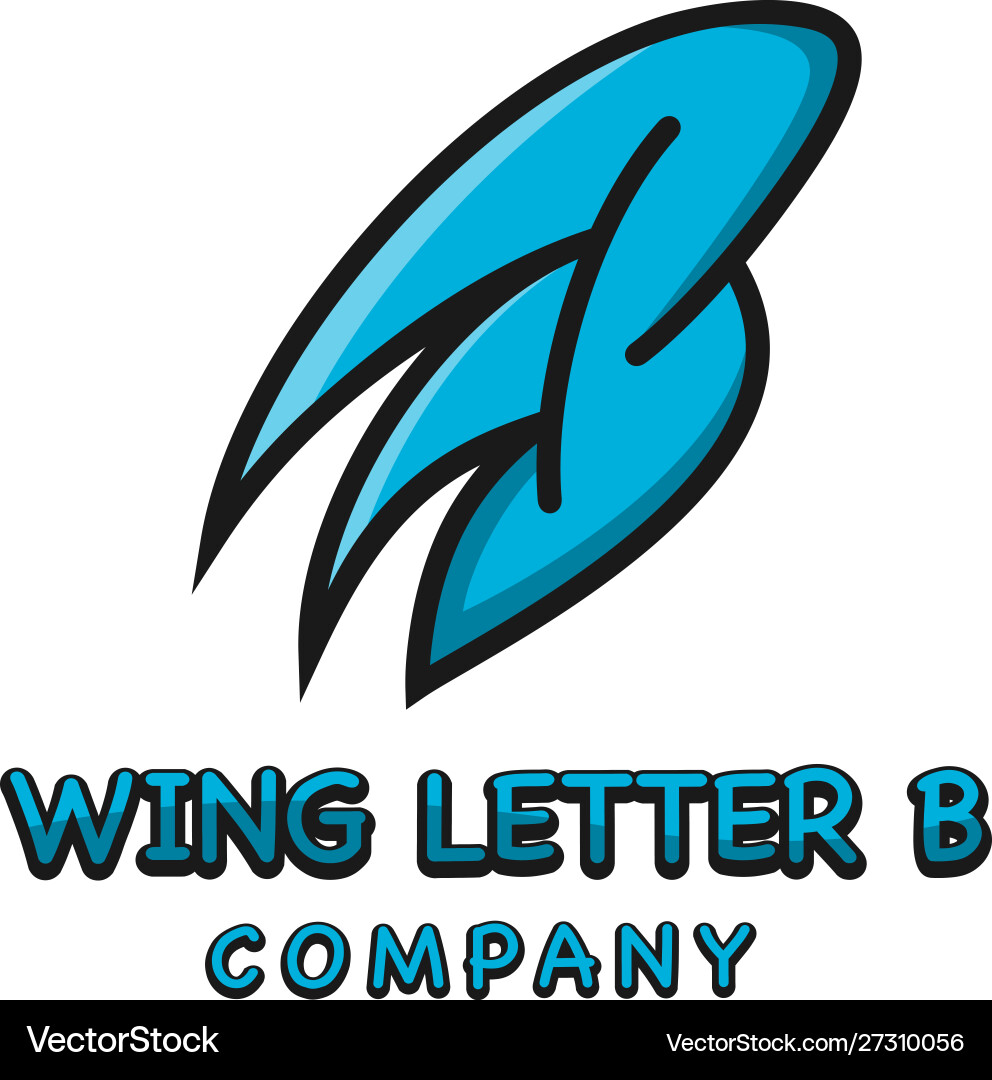 Wing logo design letter b Royalty Free Vector Image